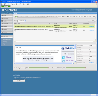 Email Marketing Screenshots | Net Atlantic