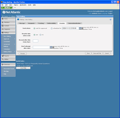Email Marketing Screenshots | Net Atlantic