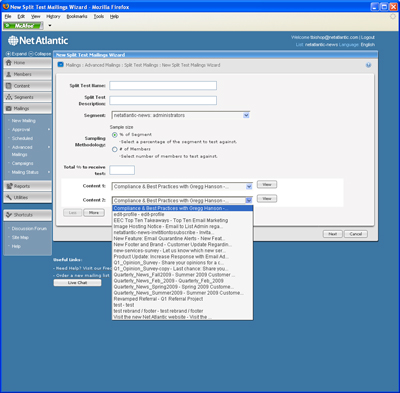 Email Marketing Screenshots | Net Atlantic