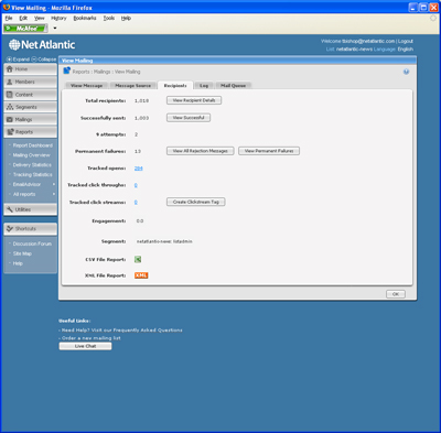 Email Marketing Screenshots | Net Atlantic
